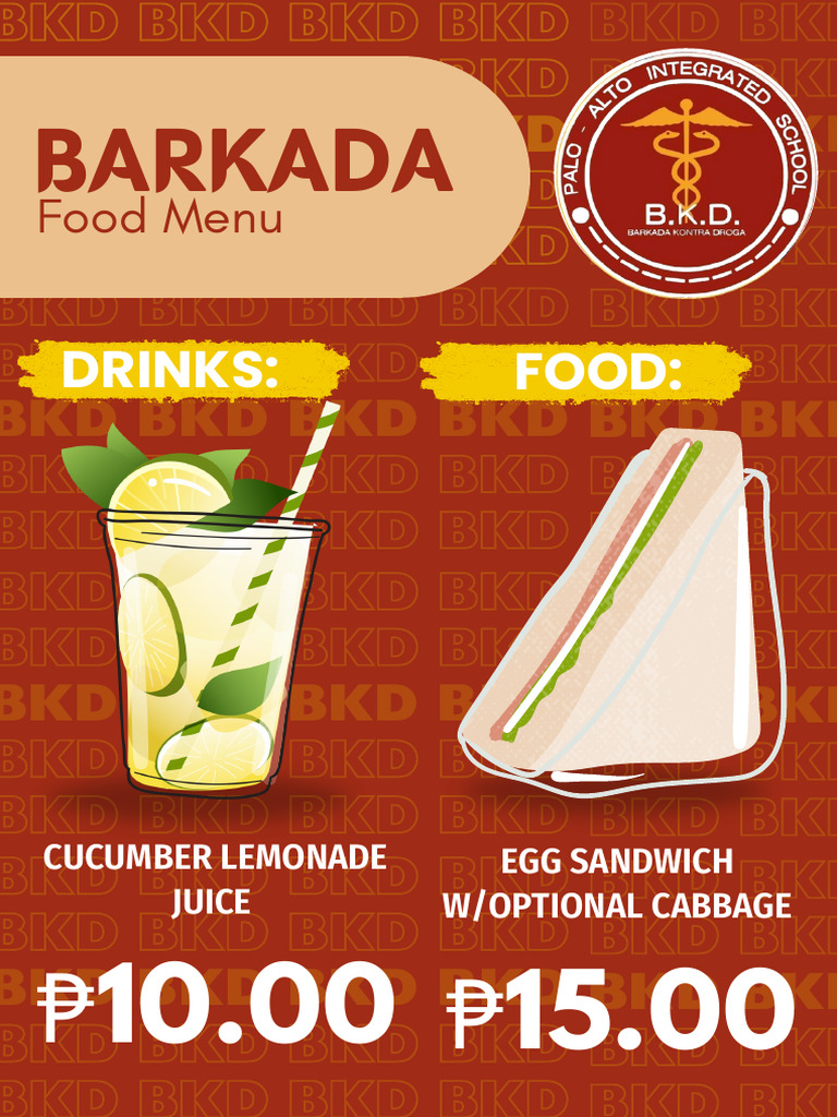 Barkada Kontra Droga MENU | PDF