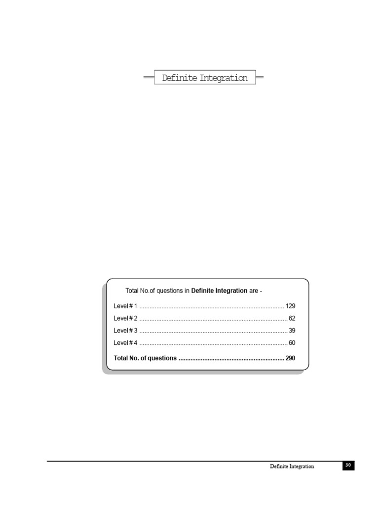 Definite Integration - Exercise | PDF
