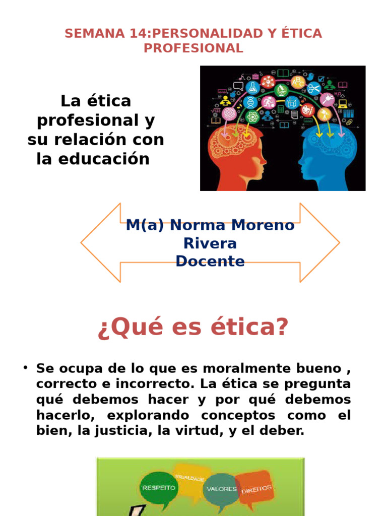 Semana 14 Personalidad y Ética Profesional | PDF | Aprendizaje | Moralidad