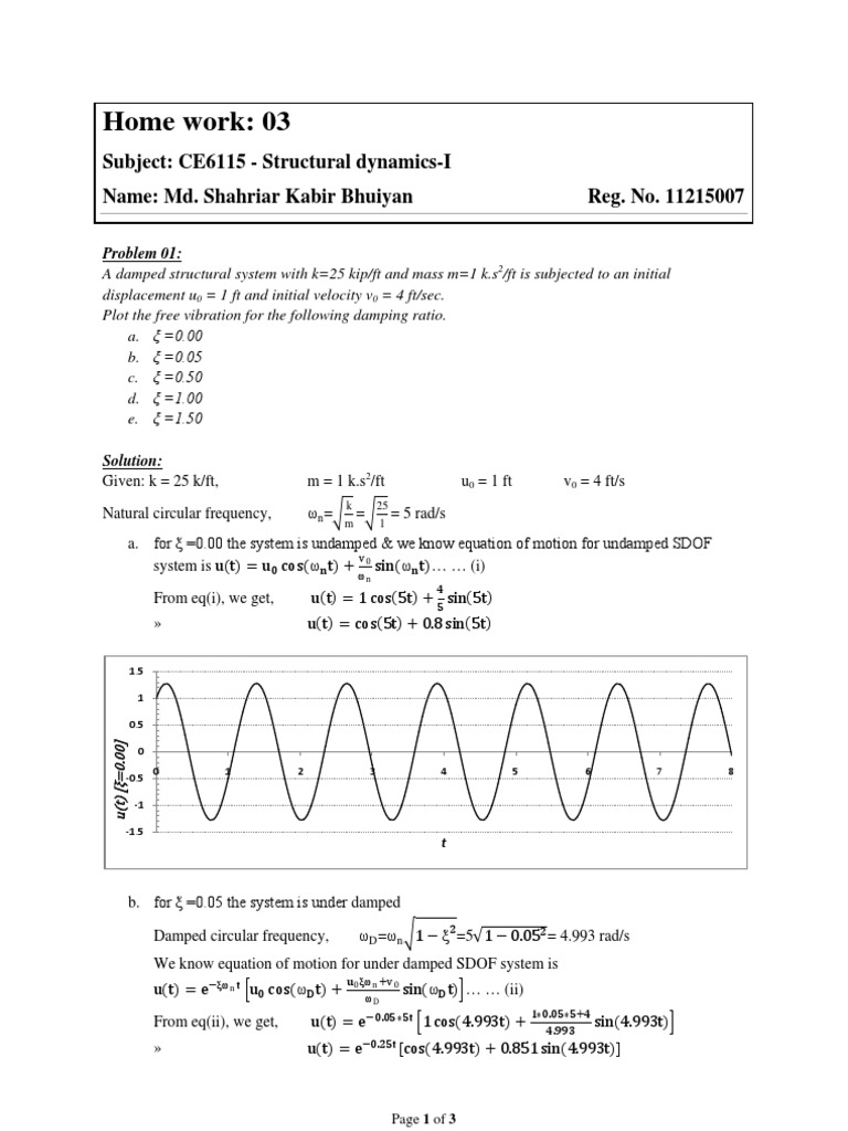 Structural Dynamics | PDF | Damping | Physics
