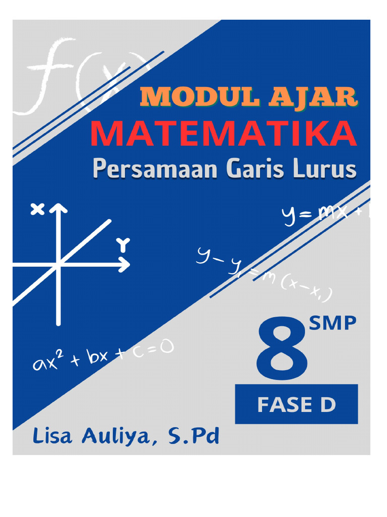 Modul Ajar Persamaan Garis Lurus Sejajar Dan Tegak Lurus | PDF