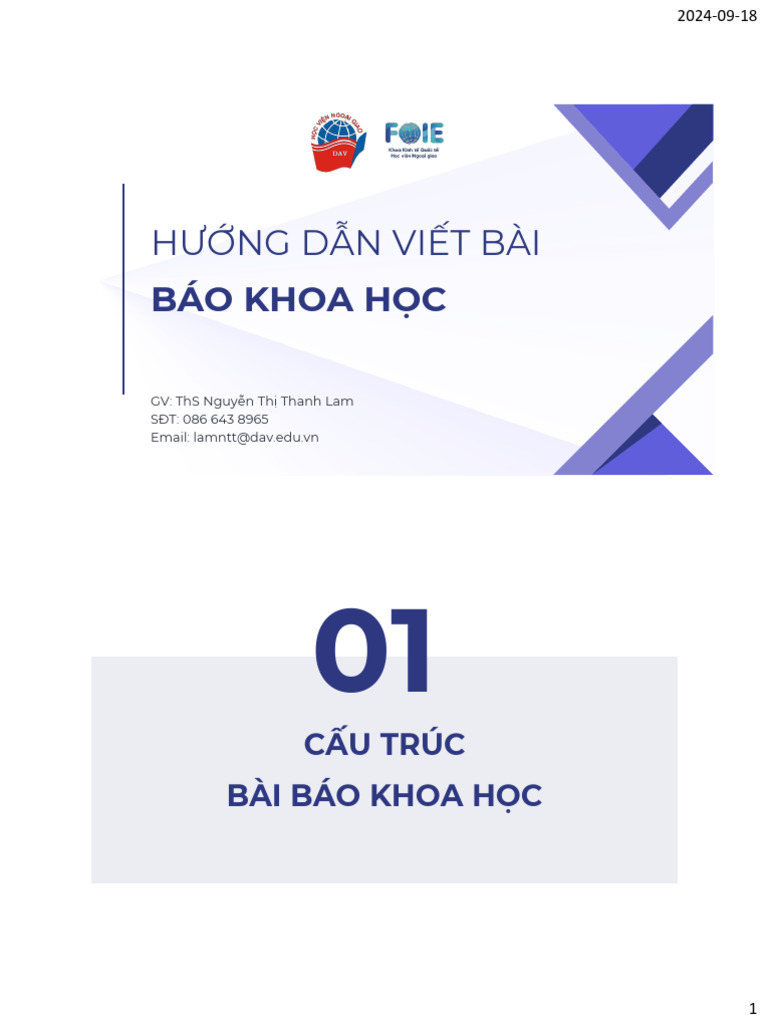 KTPT - Hướng dẫn viết bài NCKH | PDF