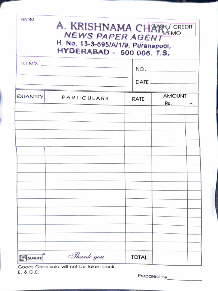 Format of Receipt For News Paper | PDF