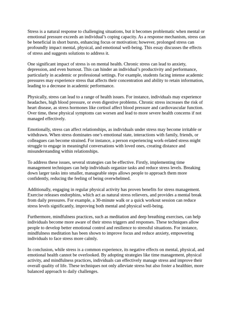 Stress Pdf Stress Biology Stress Management