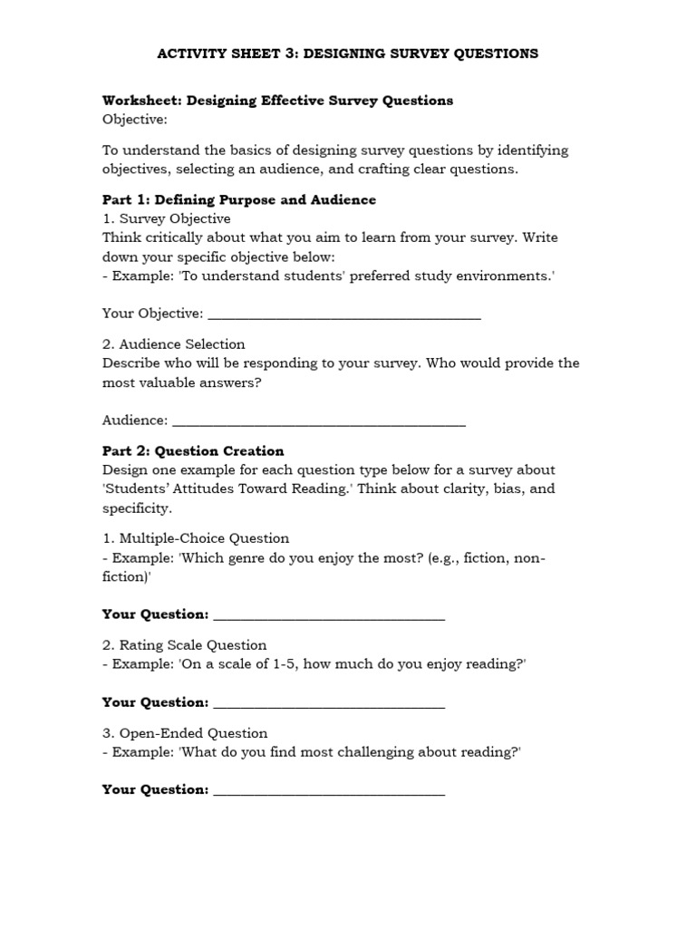 EAPP-Survey Design Worksheet | PDF