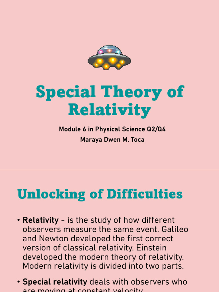 Understanding Special Relativity Concepts | PDF | Special Relativity ...