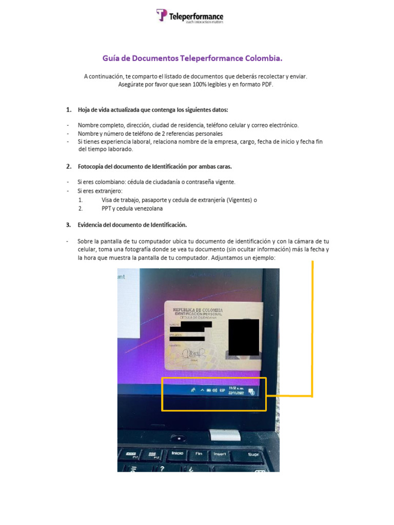 Guía Documentación Teleperformance Octubre 2024 | PDF