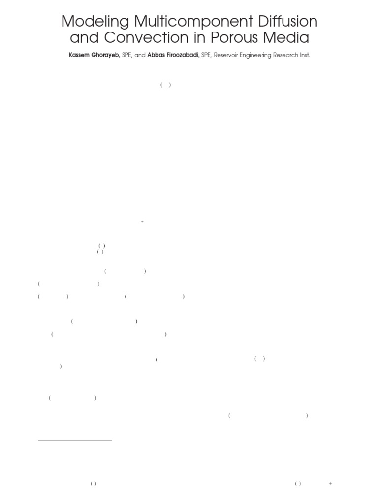 Modeling Multicomponent Diffusion and Convection in Porous Media | PDF | Diffusion | Convection