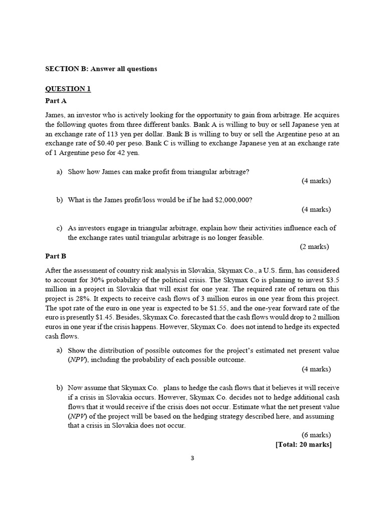 Fin 4710 Fe Sem 1 20.21 | PDF | Exchange Rate | Japanese Yen