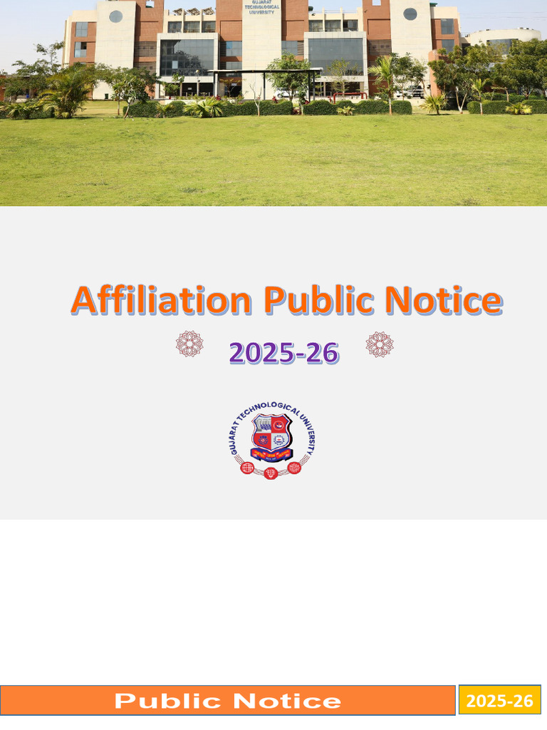 GTU Public Notice of Affiliation Process - 2025-26 (2) - 668414 | PDF