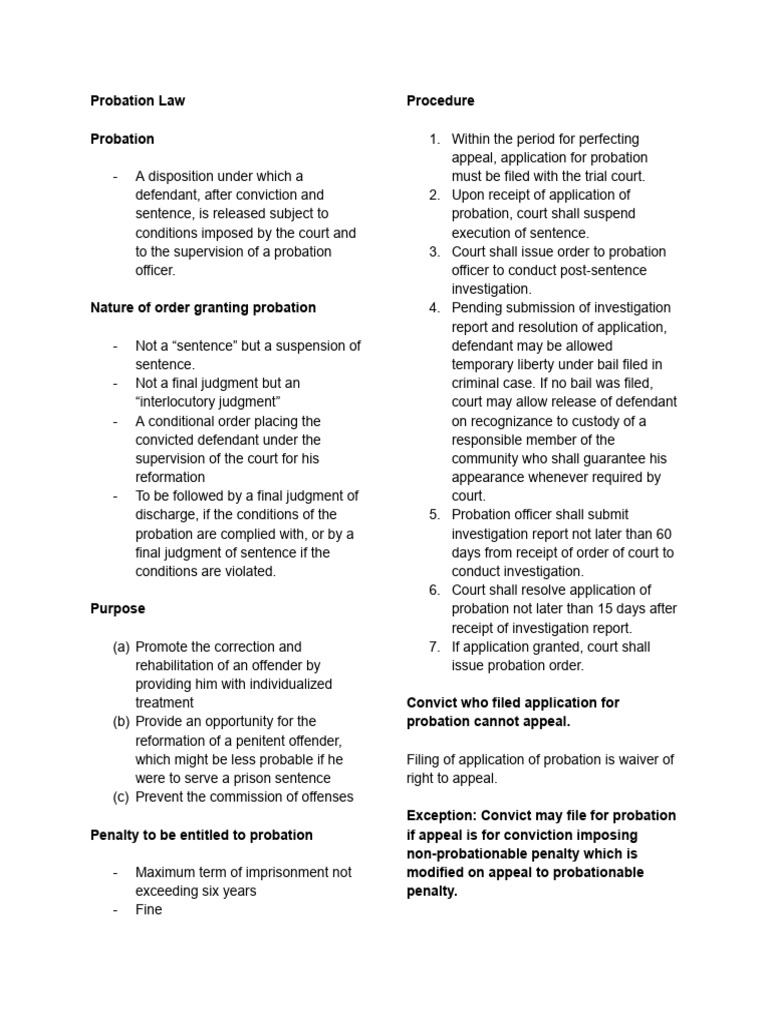 Probation Law | PDF | Probation | Sentence (Law)