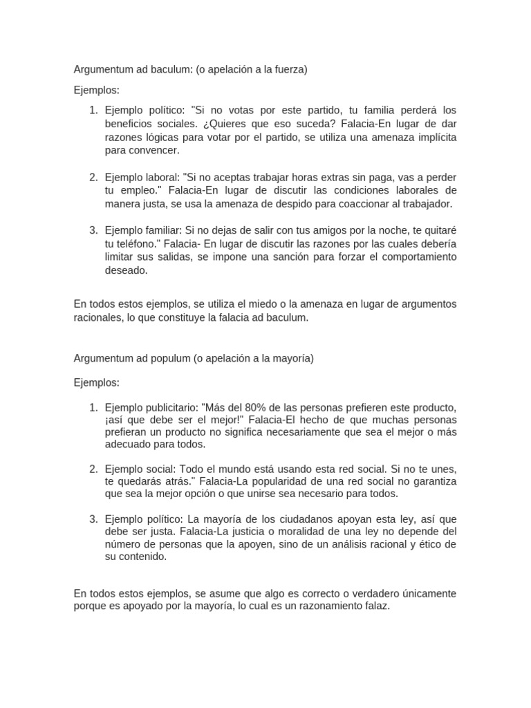 Argumentum Ad Baculum Y Ad Populum | PDF | Salud y bienestar