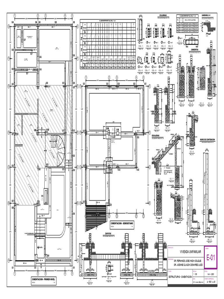 01.estructura - Fernando Jose Andia Colque - Cimientos | PDF | Plumbing ...