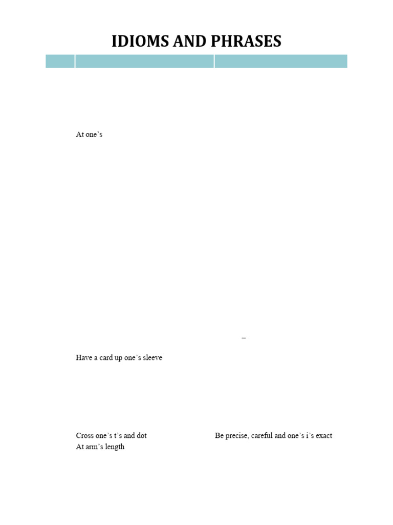 IDIOMS | PDF