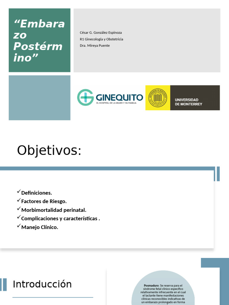Embarazo Postérmino | PDF | Parto | Feto