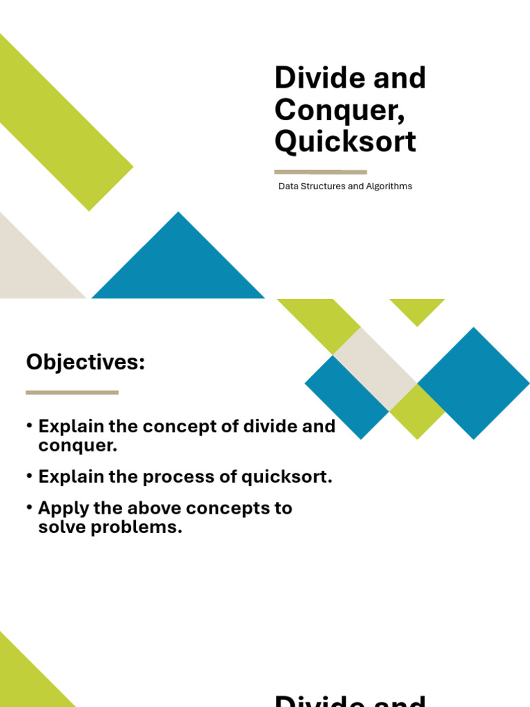 #4 Divide and Conquer, Quicksort | PDF | Computer Science ...