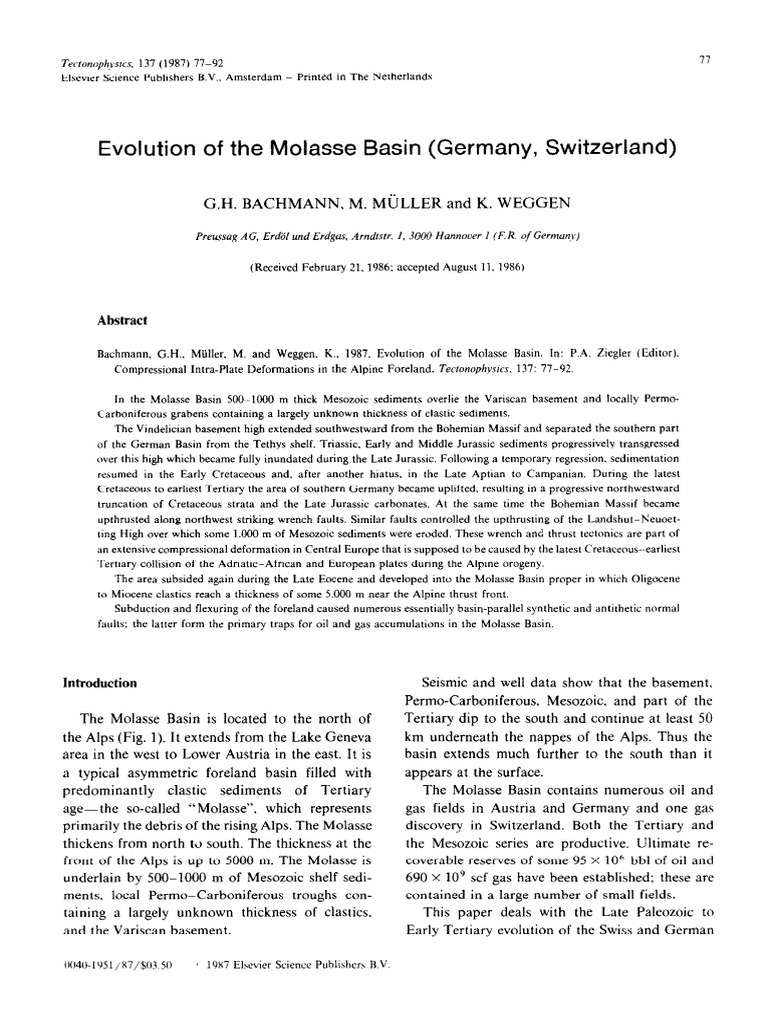 Bachmann 1987 | PDF | Sedimentary Basin | Geology