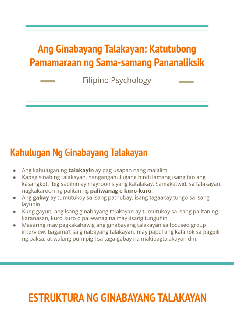Ang Ginabayang Talakayan - Katutubong Pamamaraan NG Sama-Samang ...