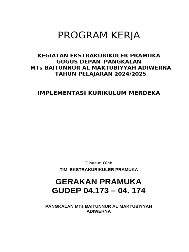 Program Ekskul Pramuka | PDF