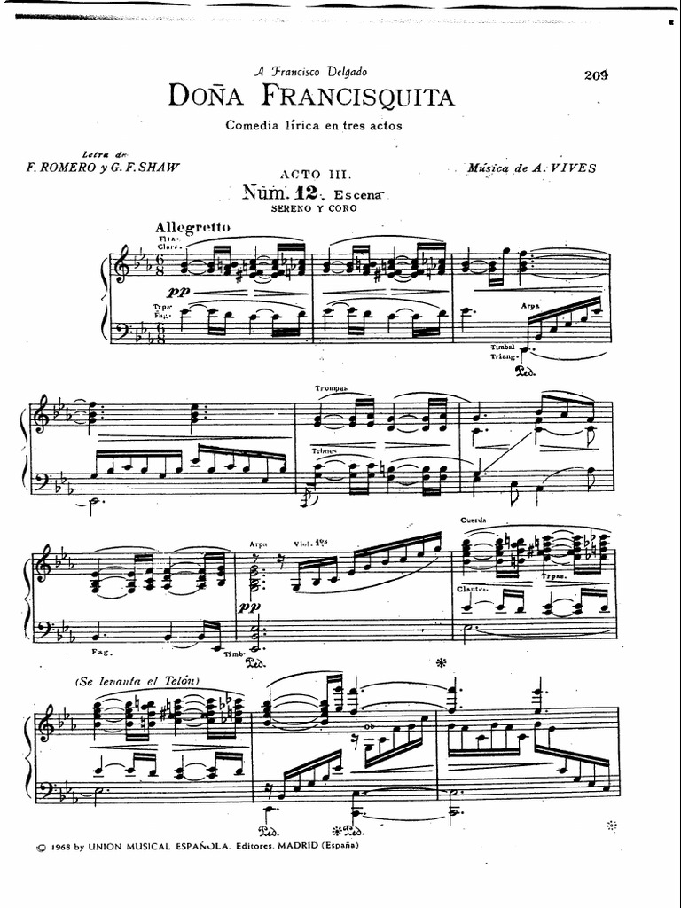 Doña Francisquita (N° 12) - Sereno - (Tenor-Piano) | PDF