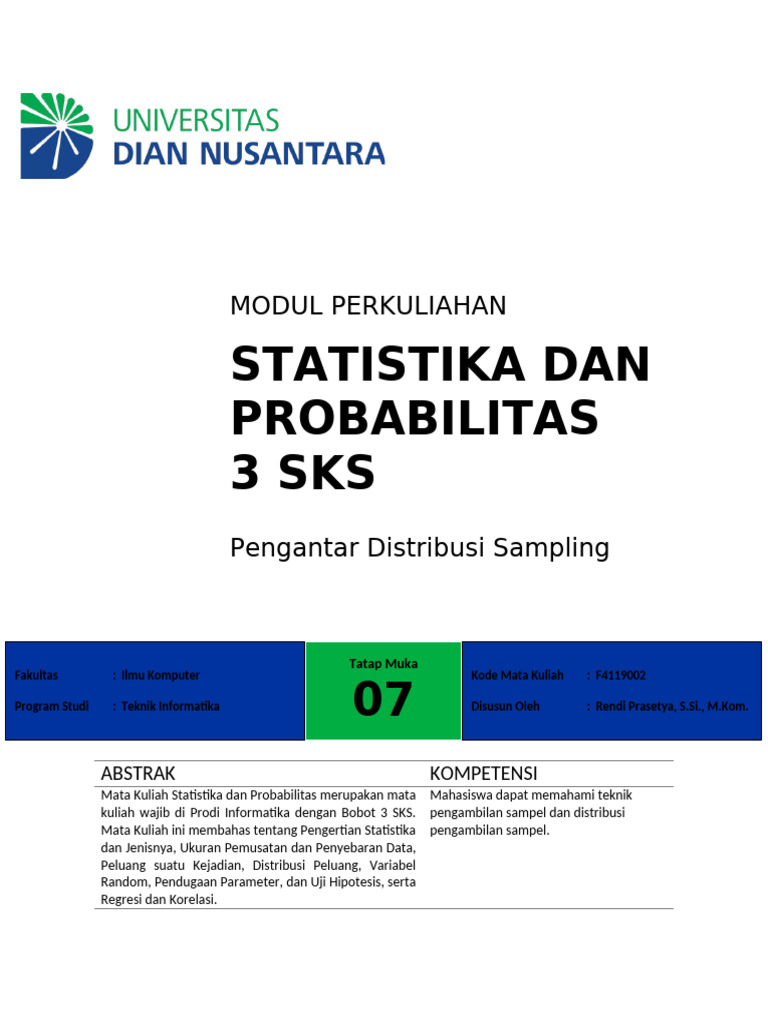 Panduan Sampling untuk Mahasiswa | PDF