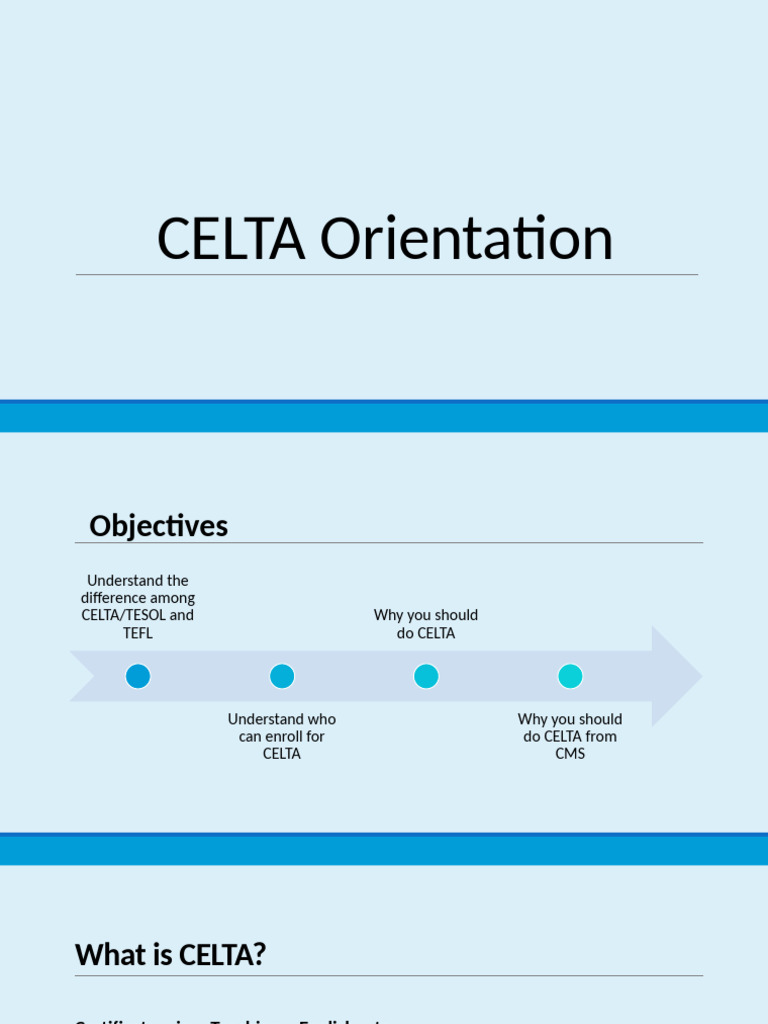 CELTA Orientation | PDF | English As A Second Or Foreign Language ...