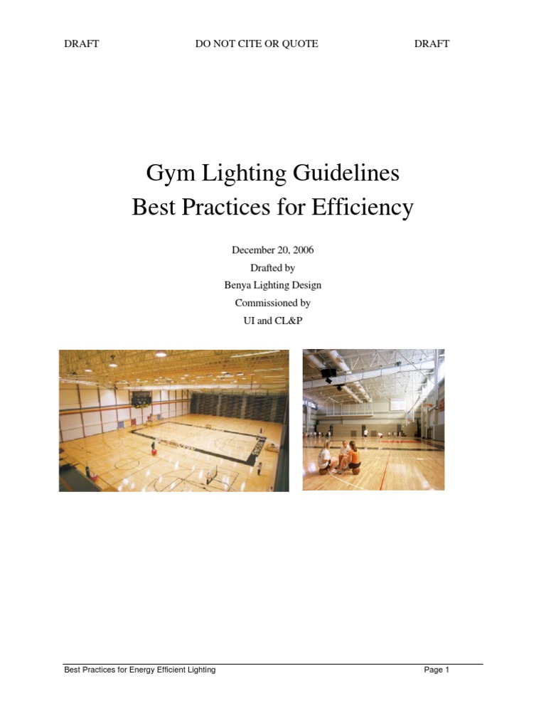 Gym Lighting Guidelines Rev 1 | PDF | Lighting | Fluorescent Lamp