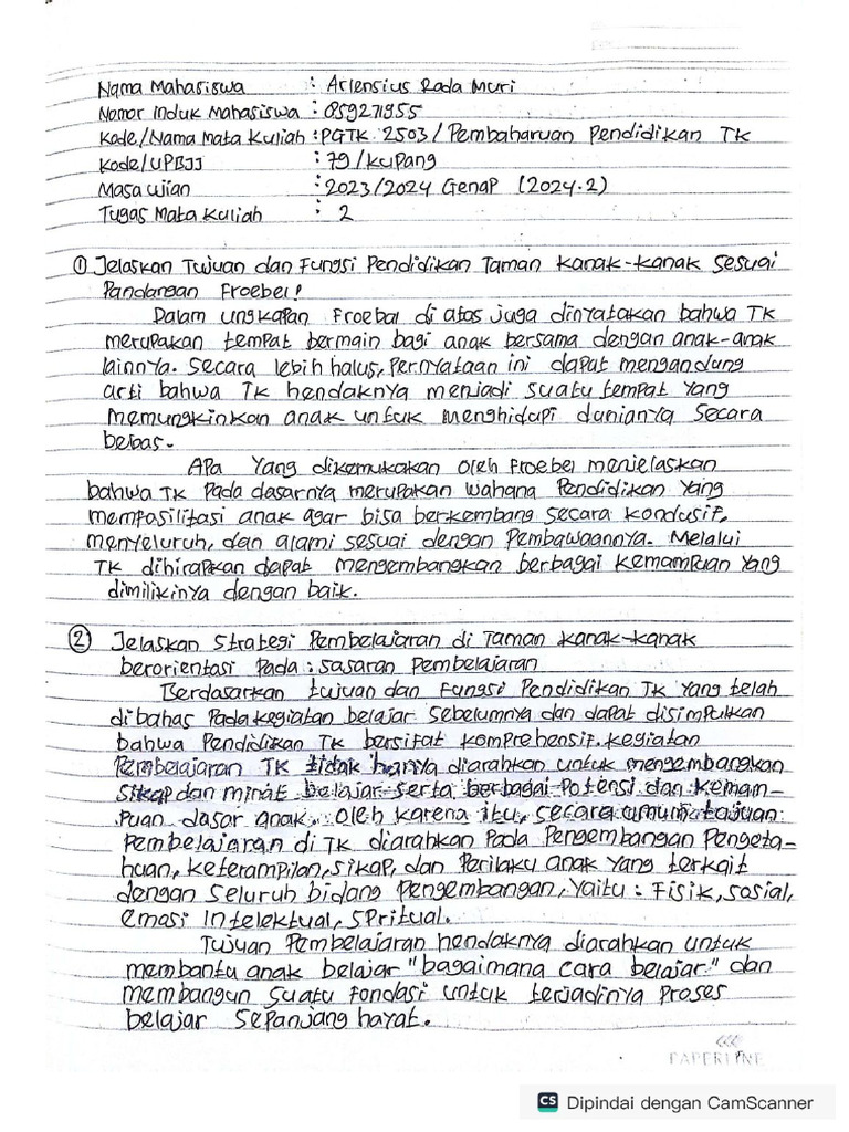 TMK 2 PembaharuanPendidikan TK | PDF