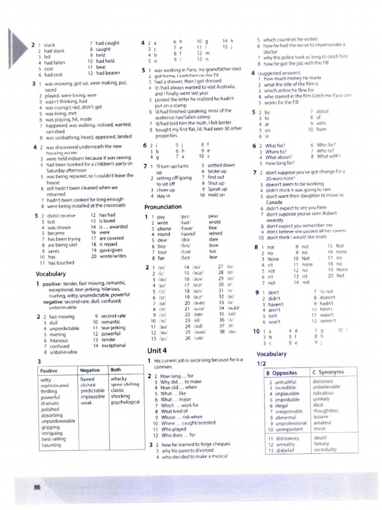 Workbook Answer Key | PDF