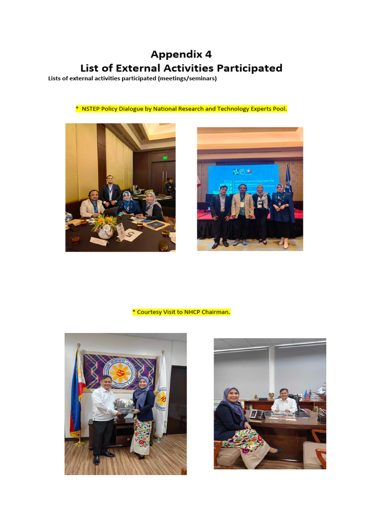 Appendix 5 (External Activities Attended) | PDF