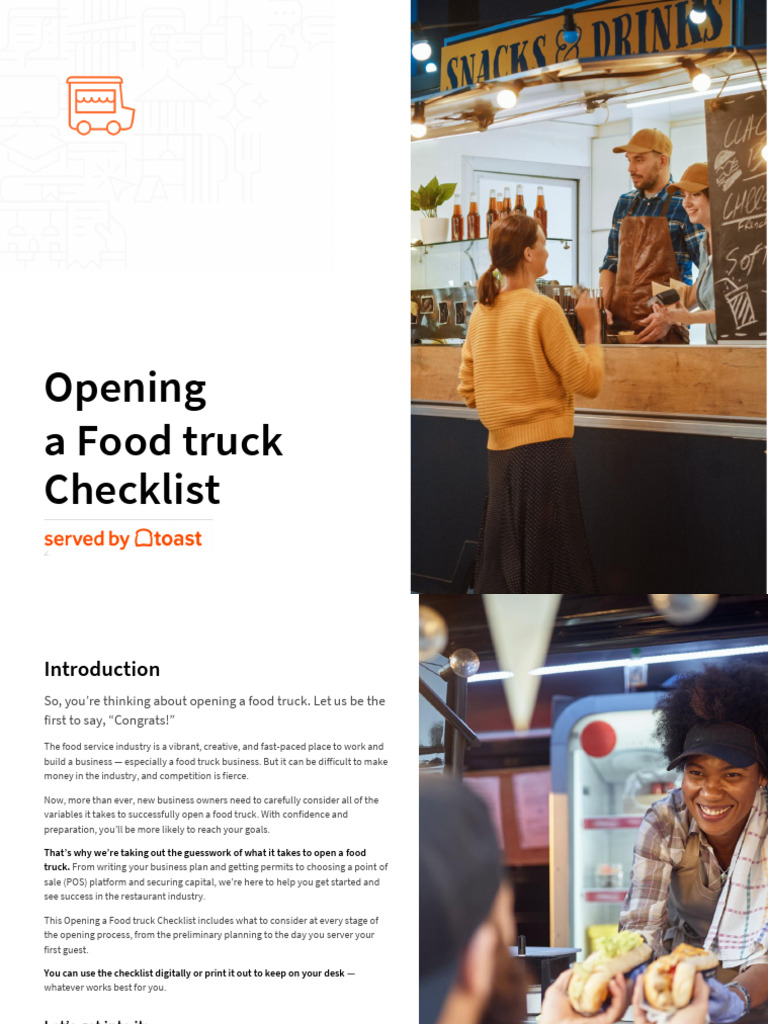 Opening A Food Truck Checklist | PDF | Credit | Finance & Money Management