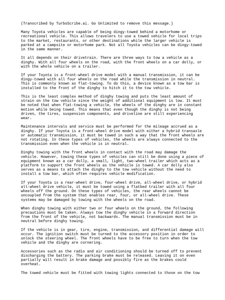 Dinghy Towing 1080p | PDF | Trailer (Vehicle) | Manual Transmission