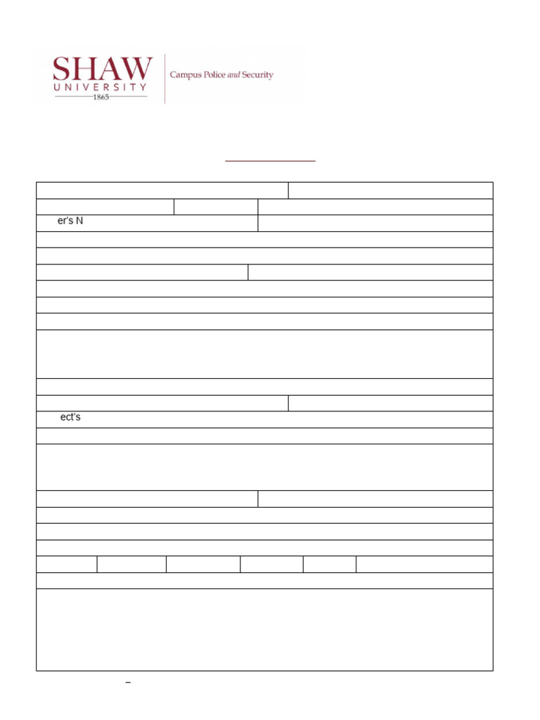 Missing Person Report Form Template | PDF