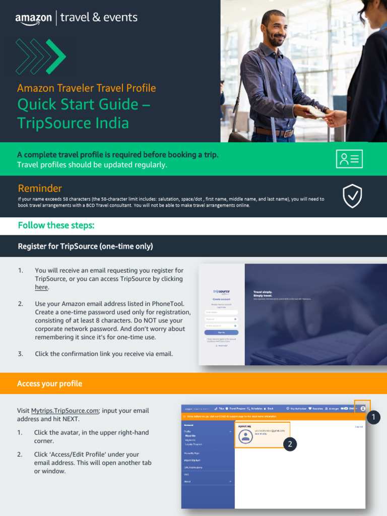 Amazon Tripsource India Profile QuickStartGuide-v1 | PDF | Software | Computing