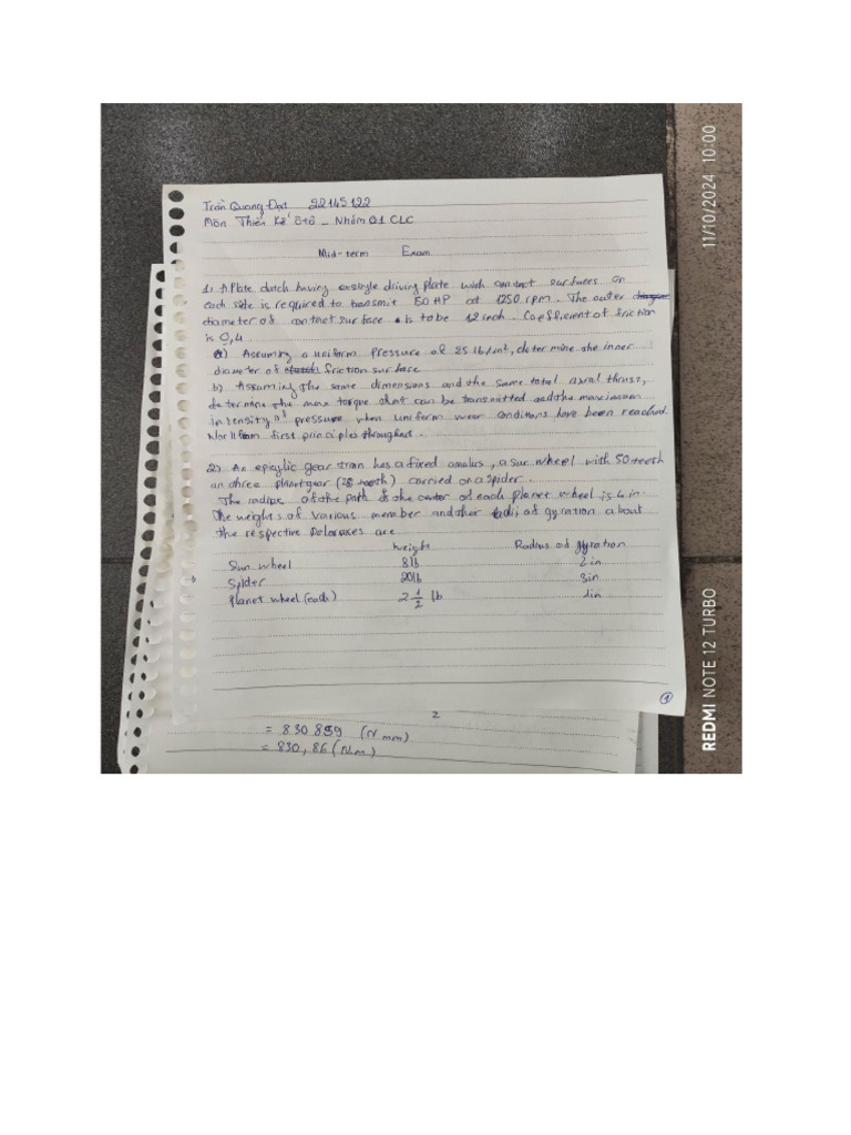 Tran Quang Dat 22145122 01CLC Mid-Term Exam | PDF