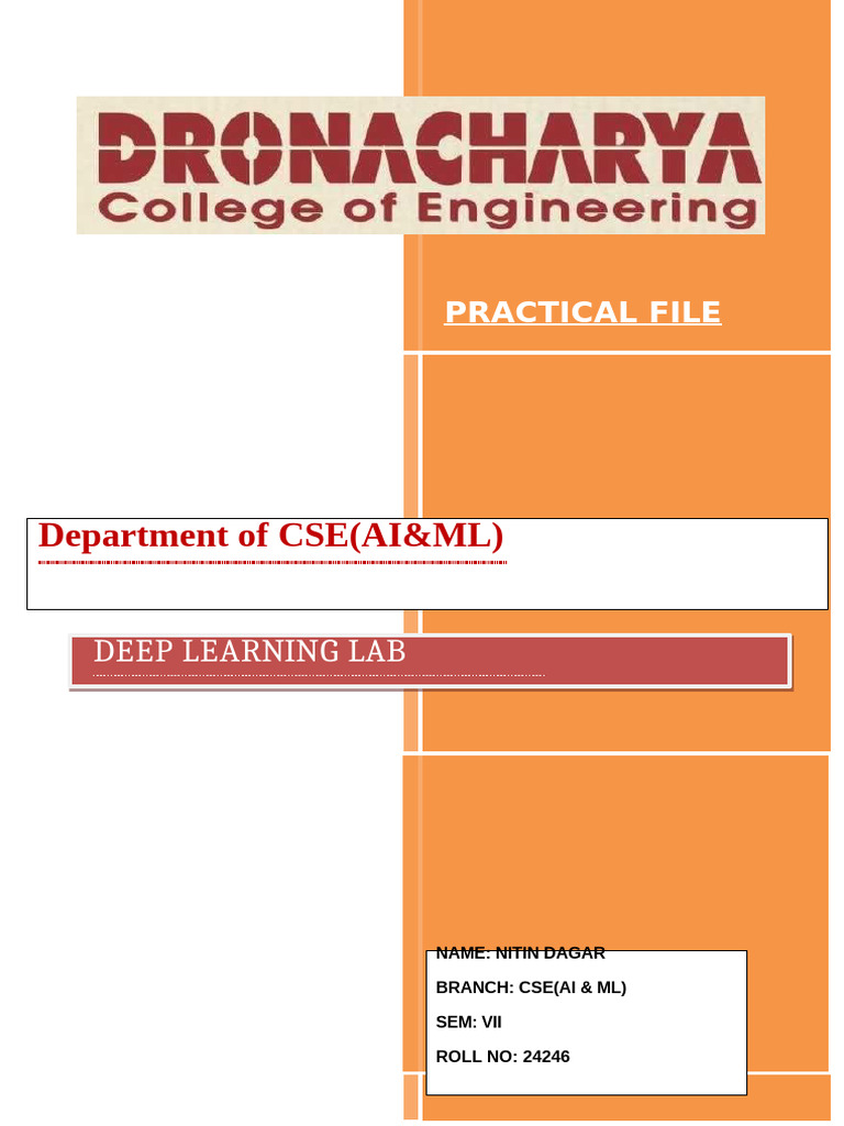 Front Page Deep Learning Lab | PDF
