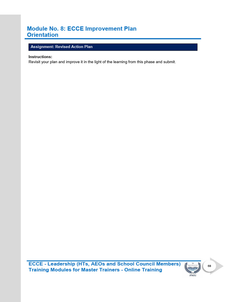 ECCE Improvement Plan Module 8 Guide | PDF