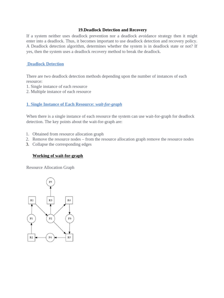 19deadlock Detection And Recovery Pdf Theoretical Computer Science Applied Mathematics 
