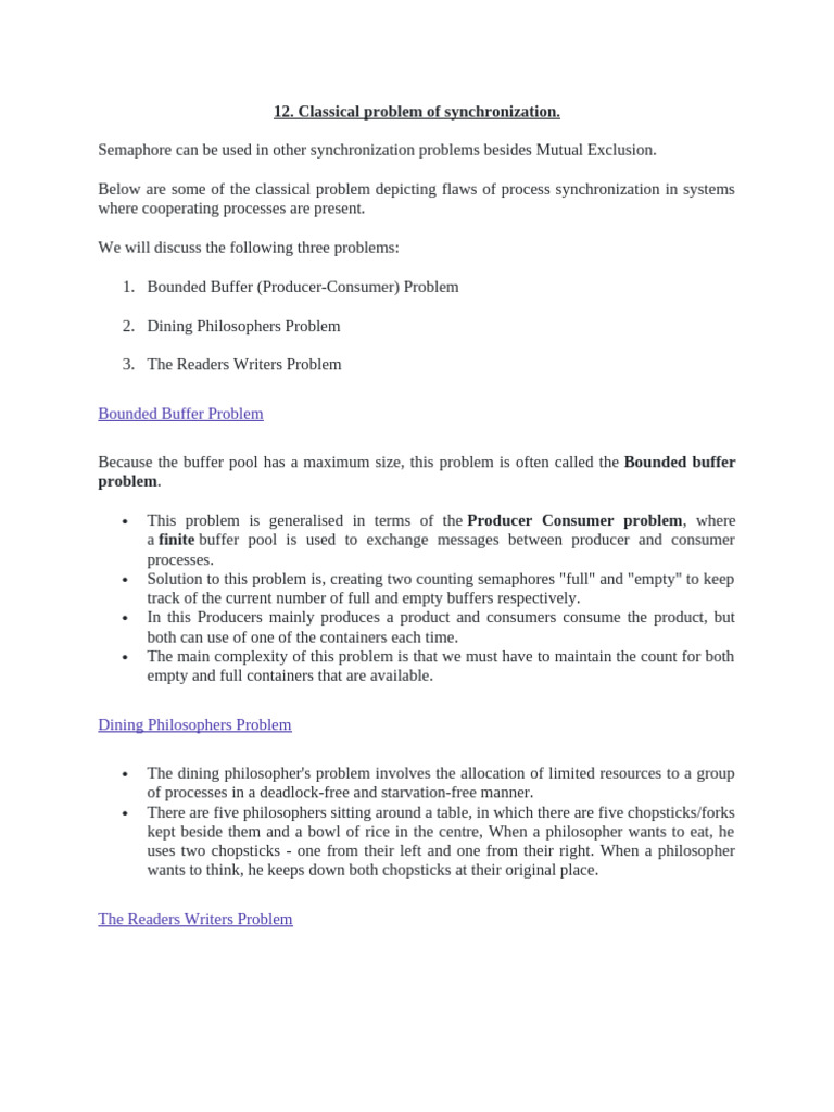 Classical Problem of Synchronization. | PDF