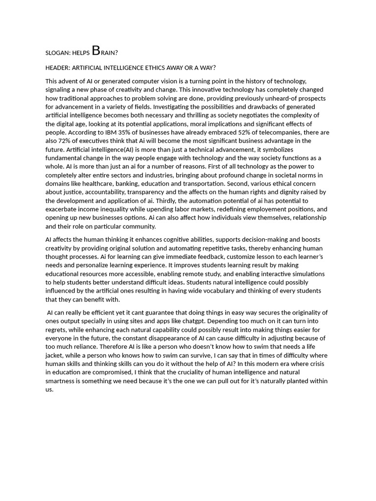 Ai Column Final | PDF | Artificial Intelligence | Intelligence (AI ...