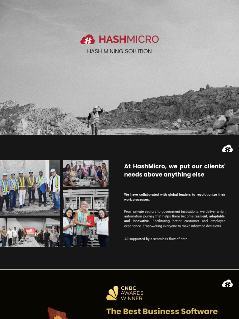 HashMicro Mining Company Profile | PDF | Mining | Automation