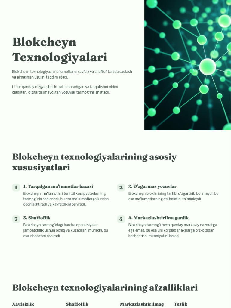 Blokcheyn Texnologiyalari | PDF