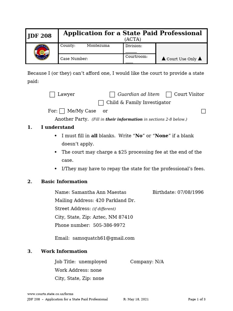 Public Defender Application | PDF | Expense | Income