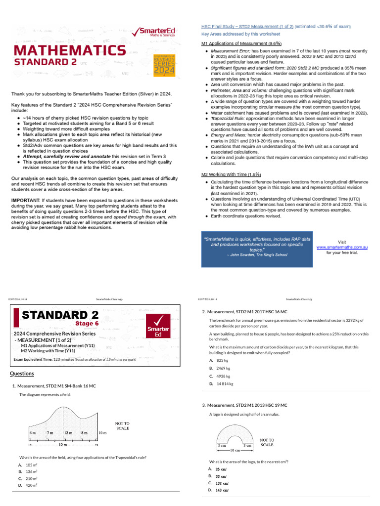 Measurement 1 Revision Pack | PDF | Area | Triangle