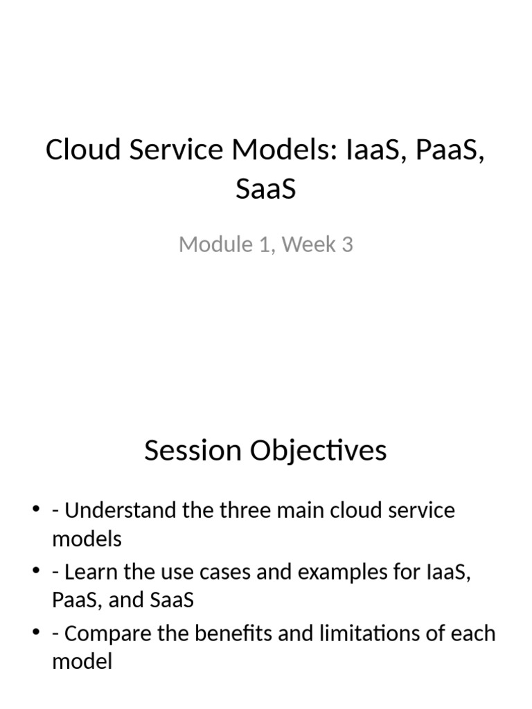 Cloud Service Models Week3 Corrected | PDF