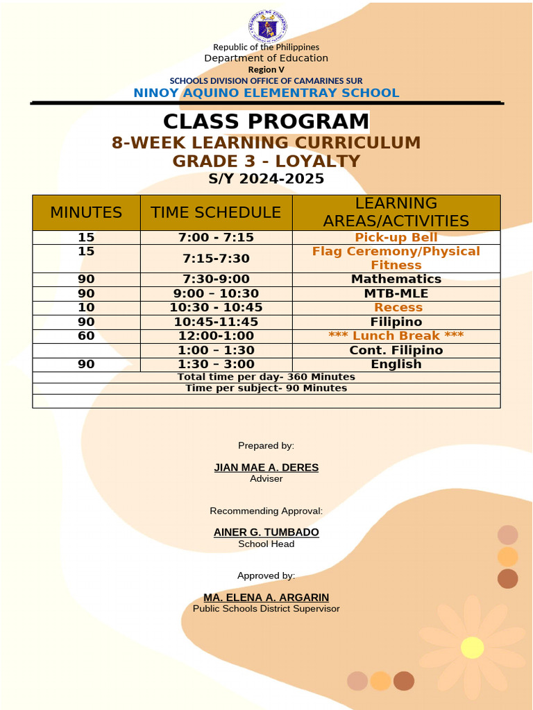 8-Week Class Program | PDF