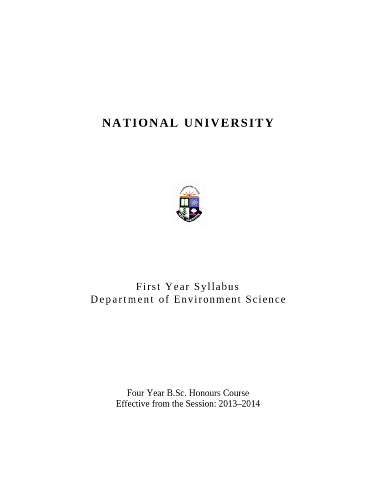 First Year Environmental Science Syllabus | PDF | Chemical Bond | Rock ...