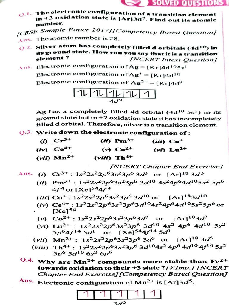 Imp PYQ of D and F Block | PDF | Transition Metals | Electron Configuration