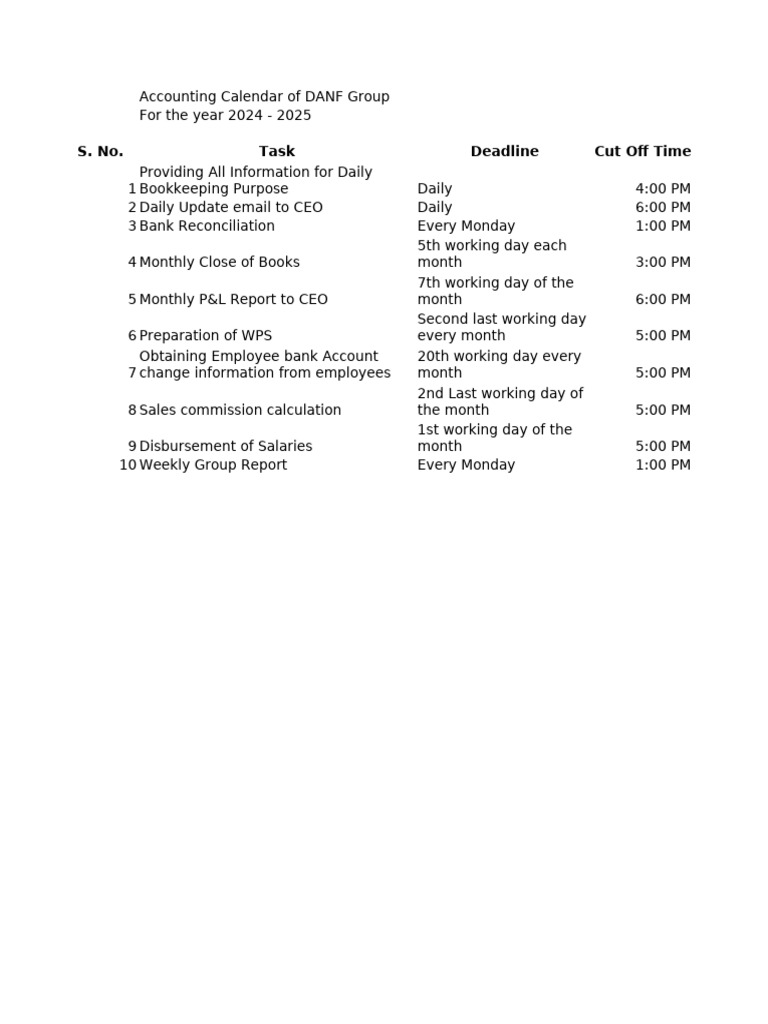 Danf Calendar | PDF | Law