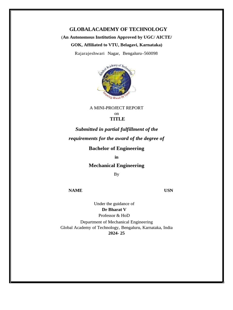 Mini Project Final Report | PDF | Engineering